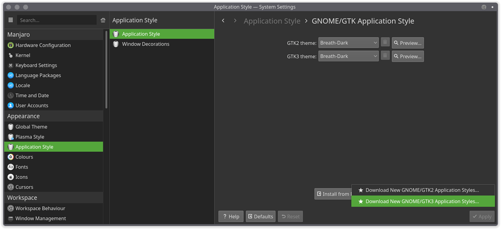 Using GTK themes in GTK - KDE Plasma - Manjaro Linux Forum