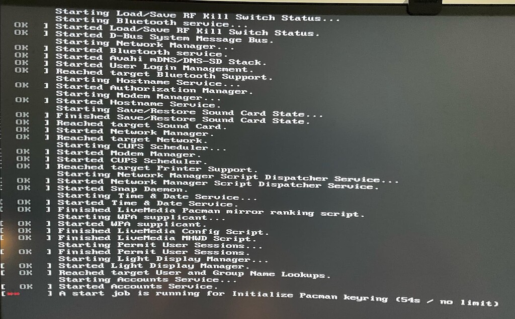 Live cd stuck on boot - Support - Manjaro Linux Forum