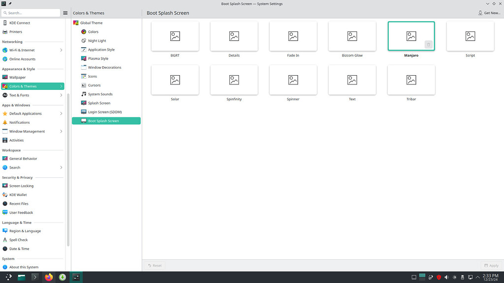 No preview images in Boot Splash Screen section of System Settings ...