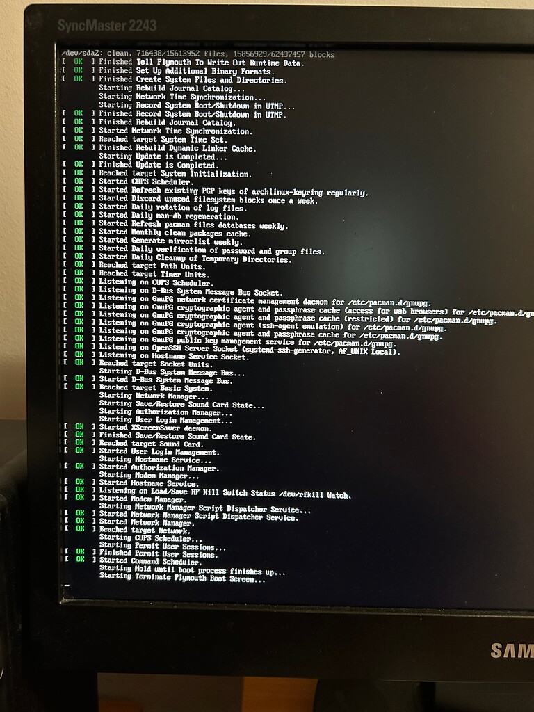 Boot/ReBoot problem - KDE Plasma - Manjaro Linux Forum
