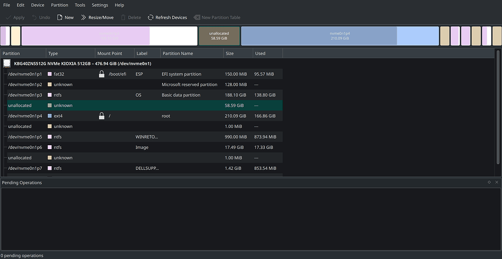 Shrinking the first partition and adding space to second partition - Support - Manjaro Linux Forum