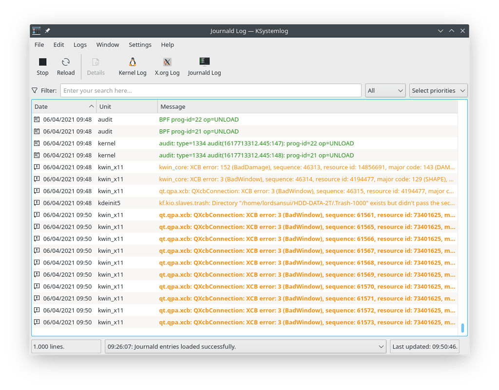 KDE - Ksystemlog missing logs - KDE Plasma - Manjaro Linux Forum