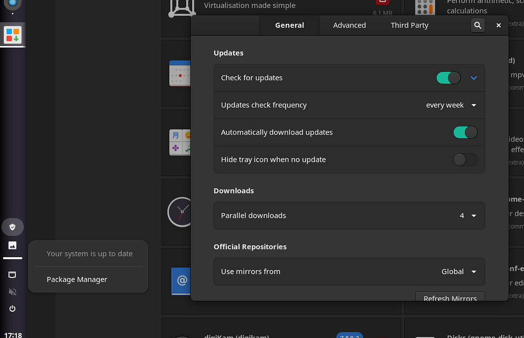 Pamac tray icon always shown after update (toggle in Preferences has no effect) - Support ...
