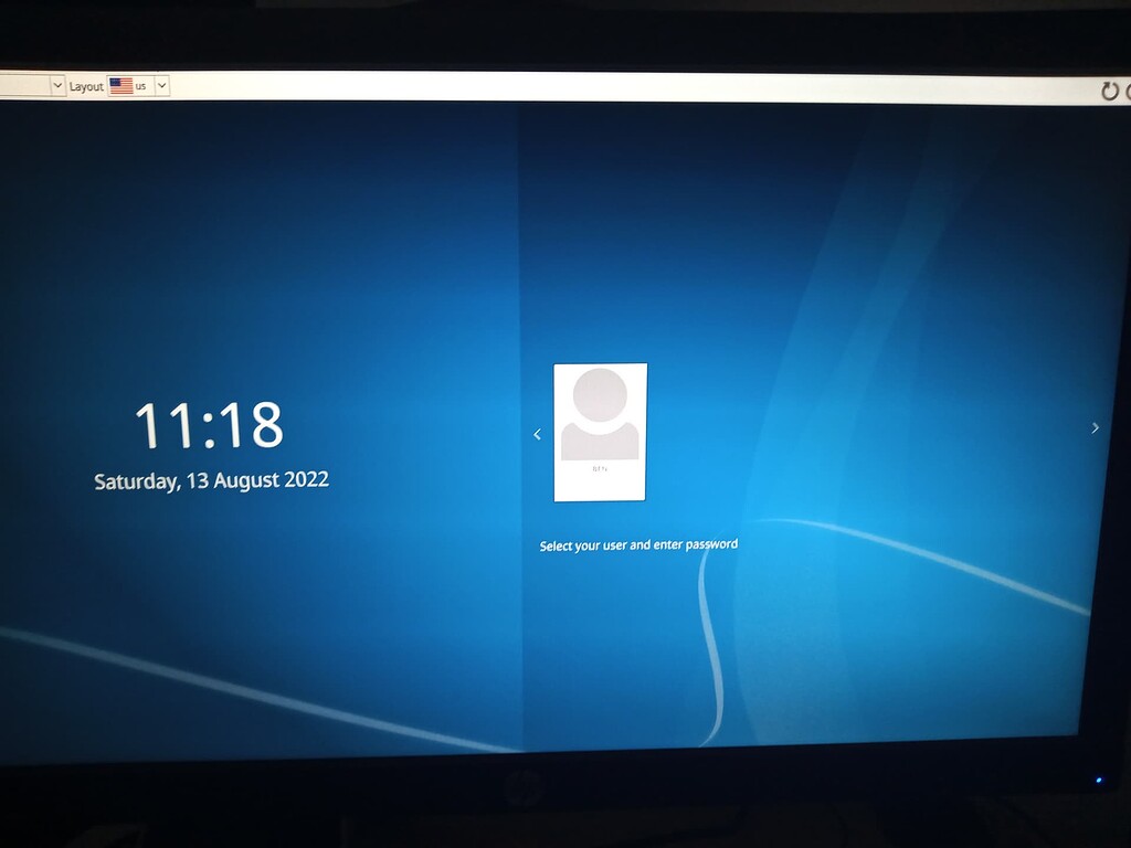Select your username and enter password - Support - Manjaro Linux Forum