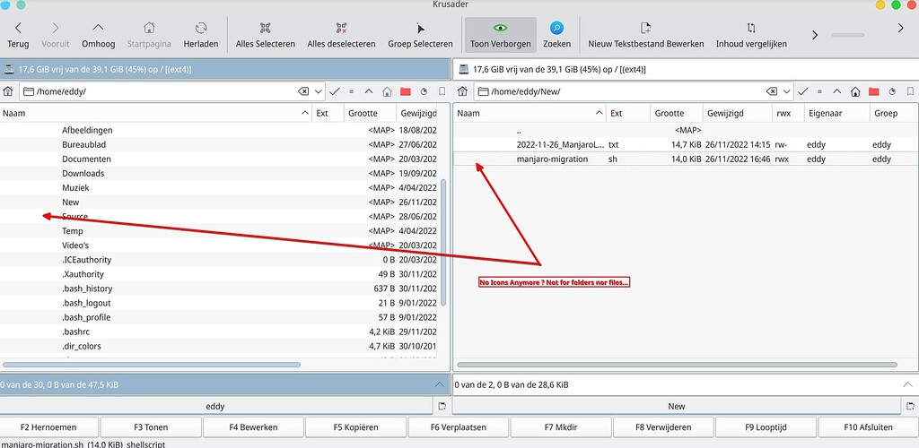 No icons in filelist Krusader 2.8.0-1 - KDE Plasma - Manjaro Linux Forum