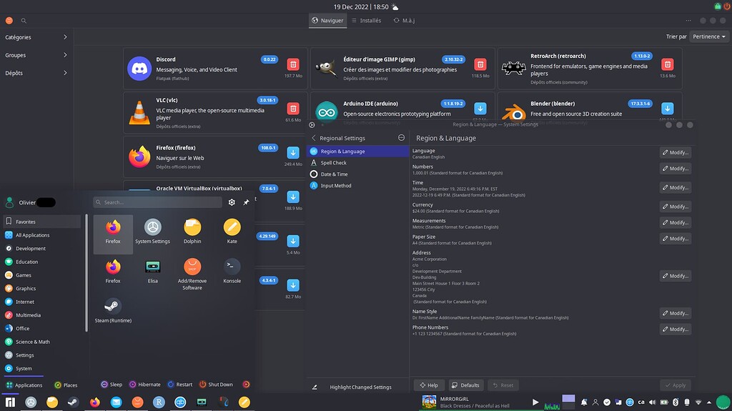 Changed system language from French to English, but it remains ...