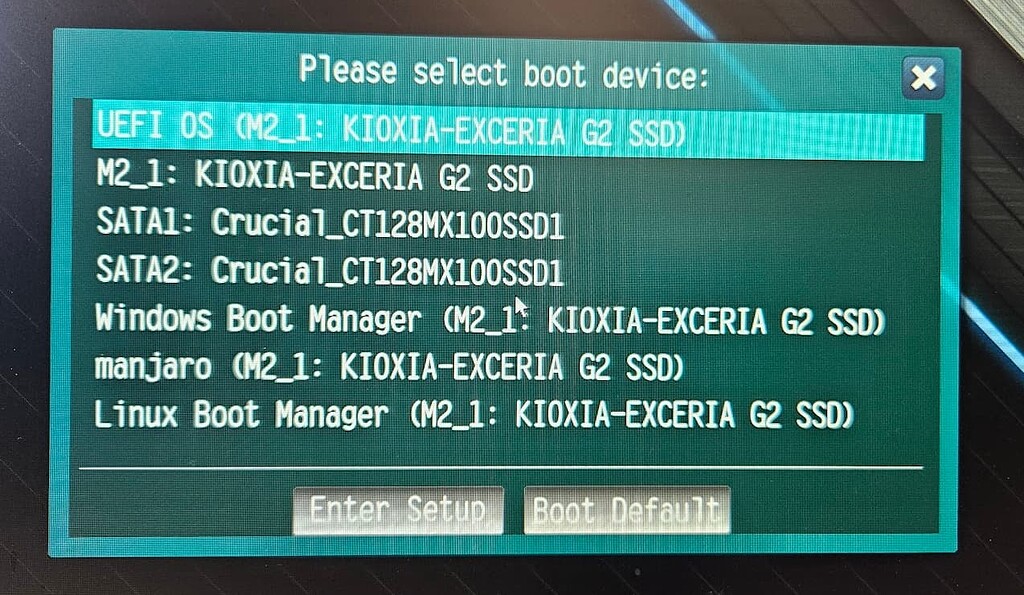 UEFI only boots to Windows - Support - Manjaro Linux Forum