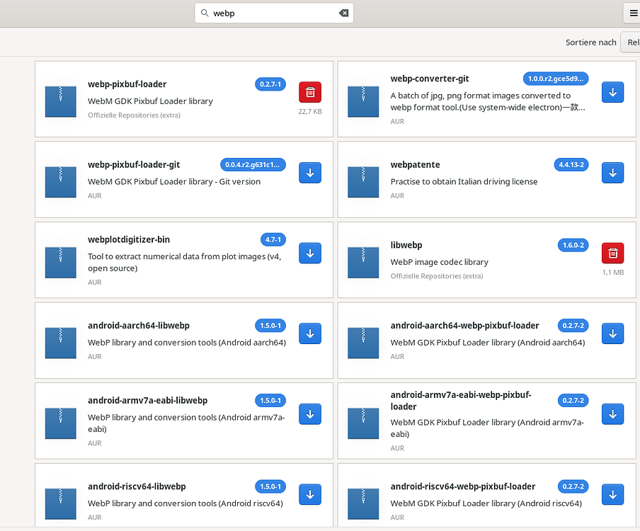 Software "WebP" was not found! Please install it - KDE Plasma - Manjaro ...