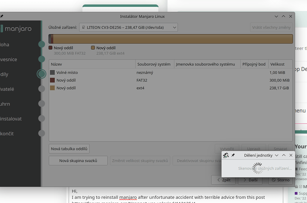 Calamares gets stuck on infinitely loading on "Scanning storage devices" - Support - Manjaro ...