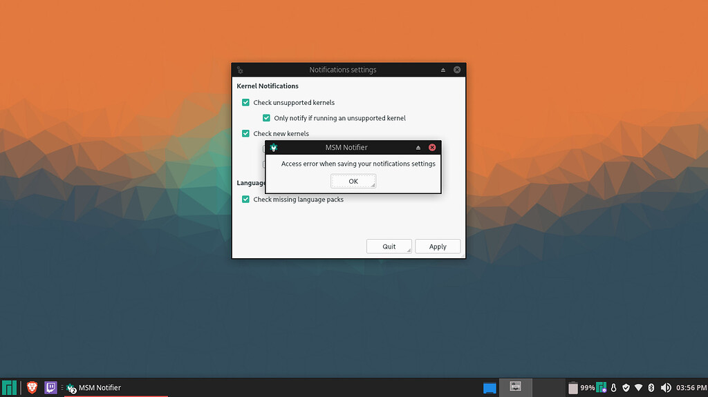 Msm_notifier; Access error when saving your notification settings ...