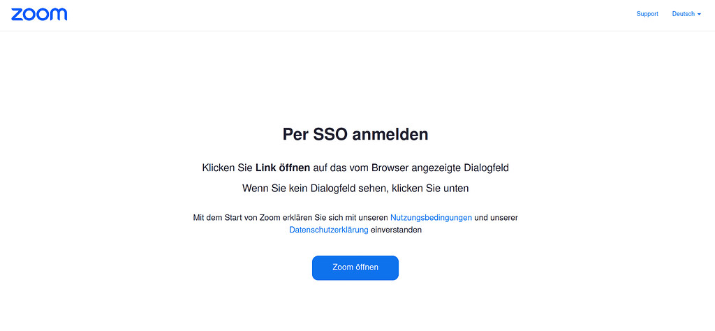 Problems with Zoom SSO - Redirection from browser to Zoom doesn't work ...