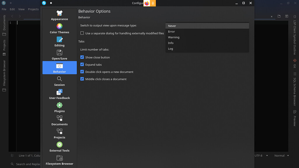 Kate editor layout and settings window are unstable - Kde Plasma ...