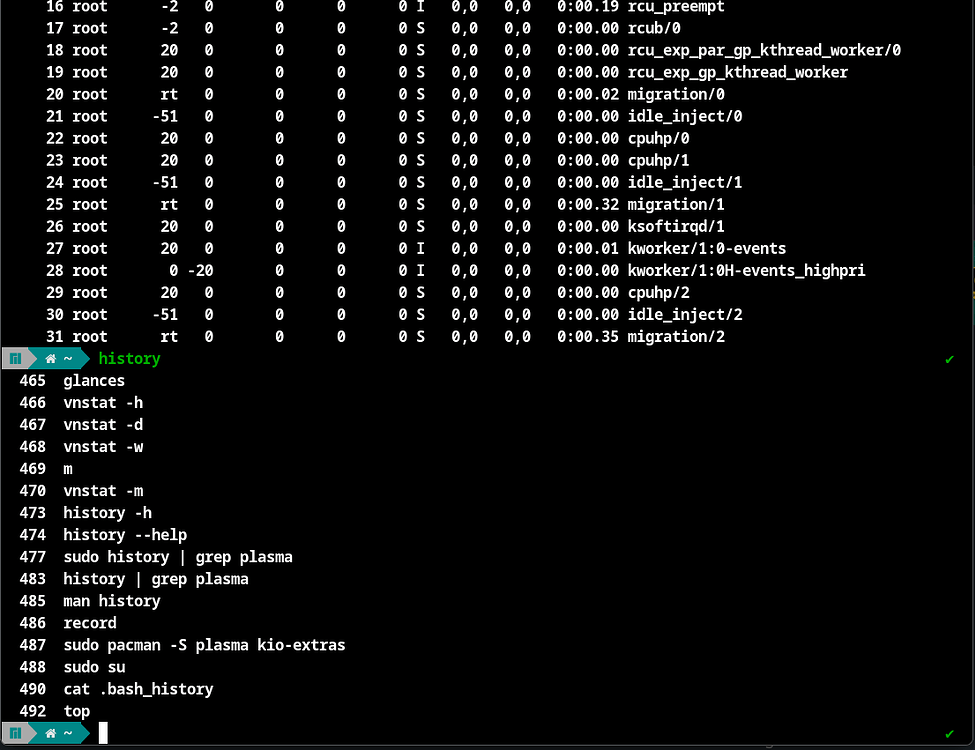 Confused about the "history" command - Software & Applications - Manjaro Linux Forum