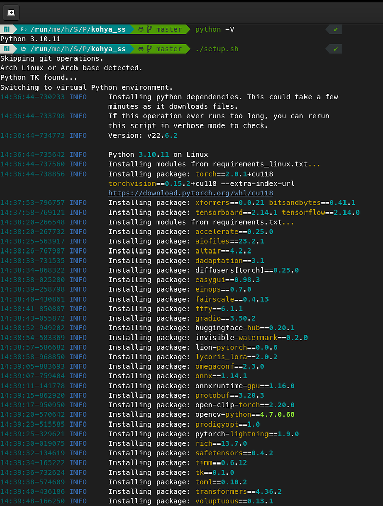 Kohya_SS Issues - Third-Party Software - Manjaro Linux Forum