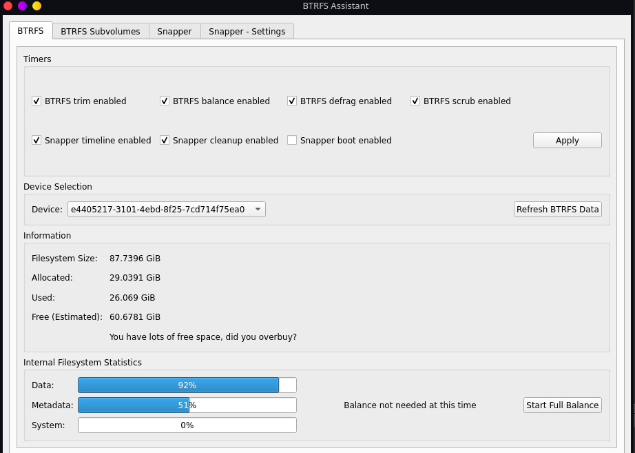 [HowTo] Btrfs and Snapper - Tutorials - Manjaro Linux Forum